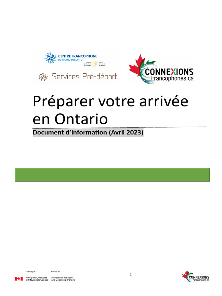 Livret de L'ontario | PDF