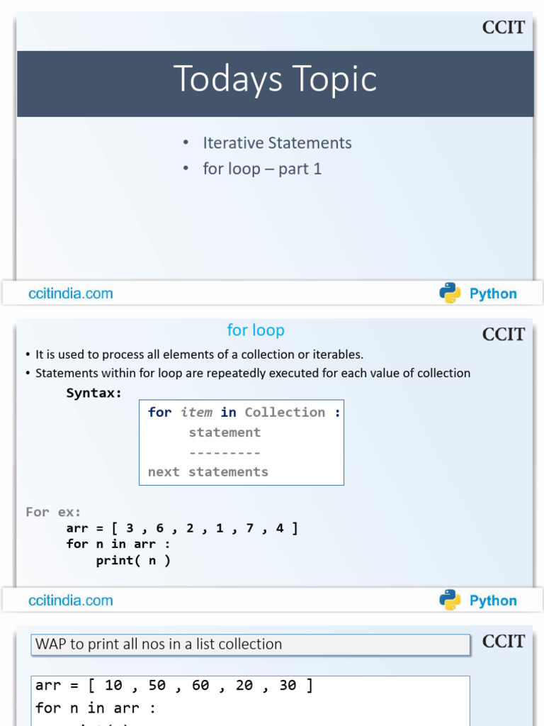 7.for Loop - Part1 | PDF