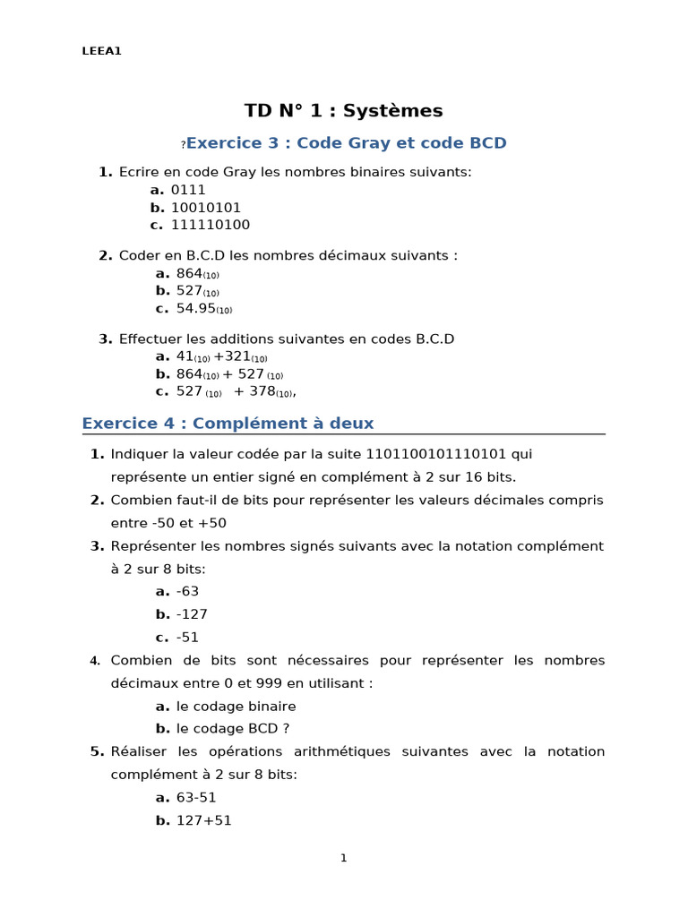 TD1 Numerique | PDF