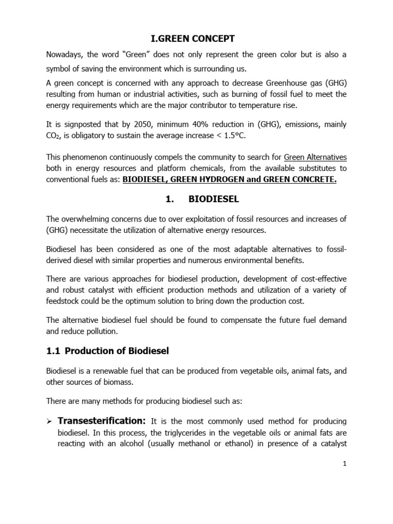 Green Concept Biodiesel | PDF