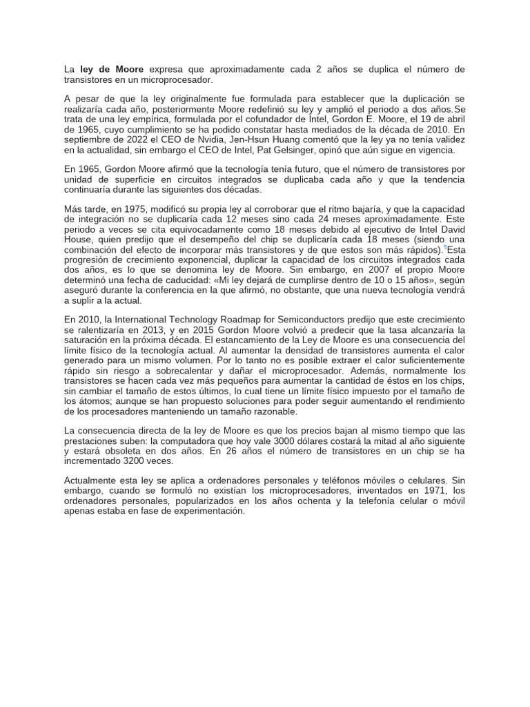 La Ley de Moore | PDF