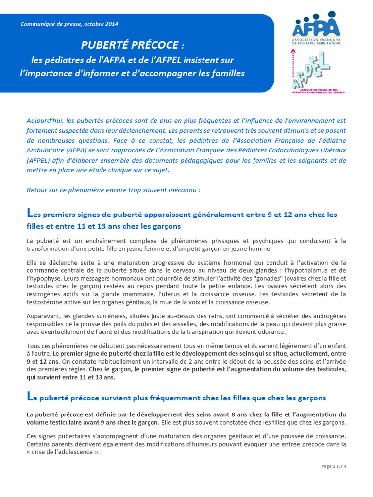 CP Puberte-Precoce 2014-10 | PDF