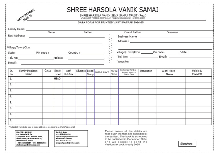 Shree Vasti Patrak - CDR | PDF