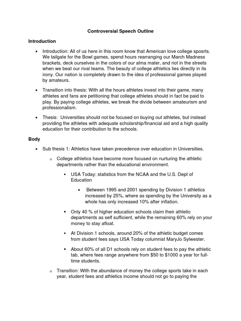 Paying College Athletes: A Misguided Debate | PDF | Fee | Sports