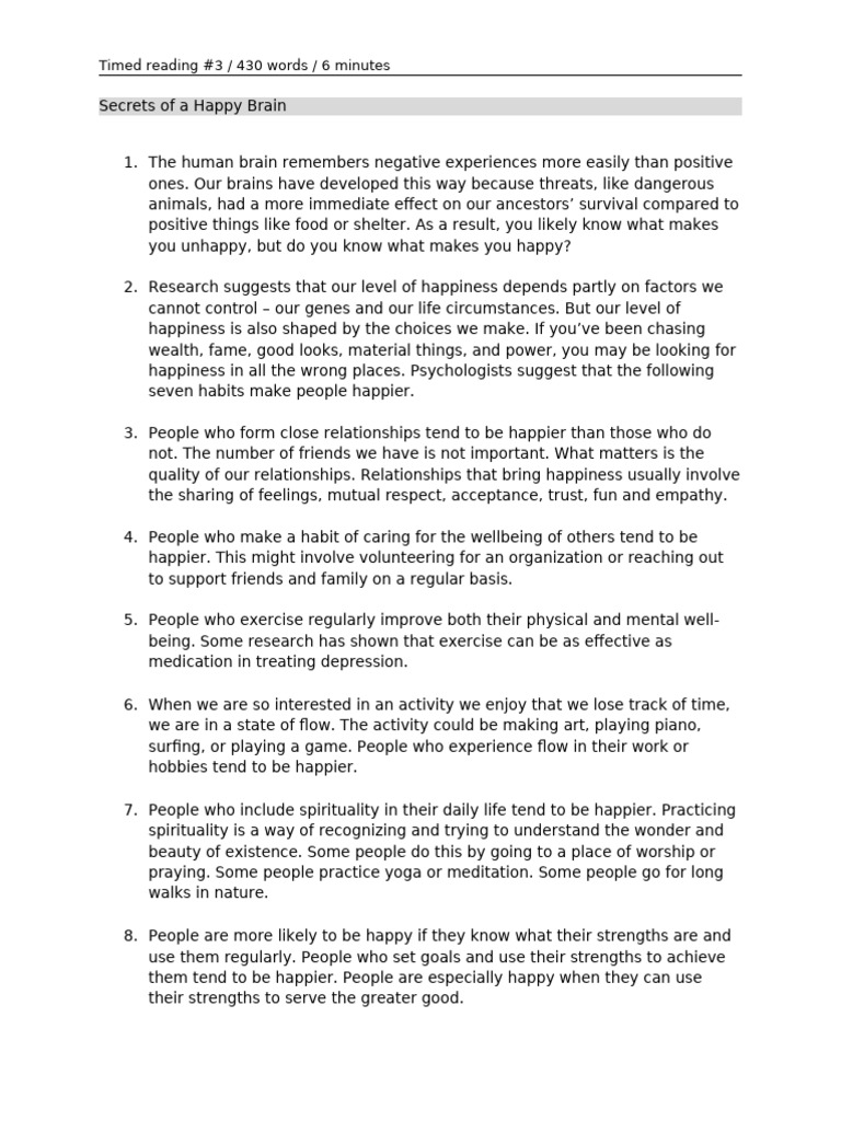 Timed Reading 3 | PDF