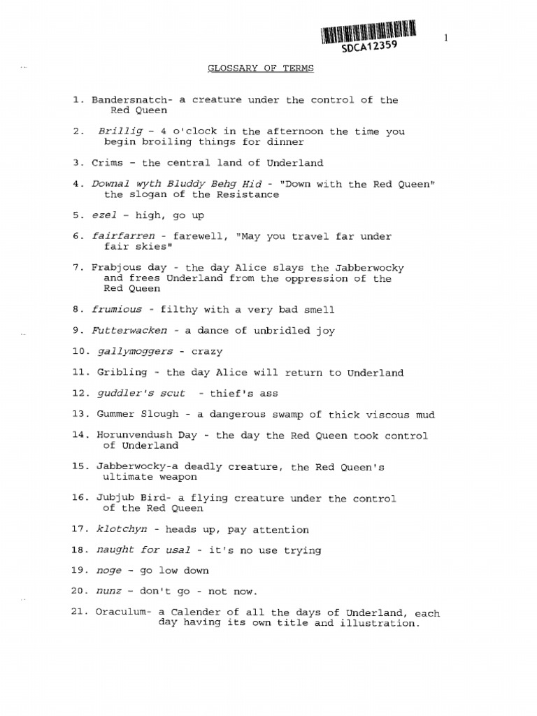 Alice in Wonderland (2010) Script | PDF