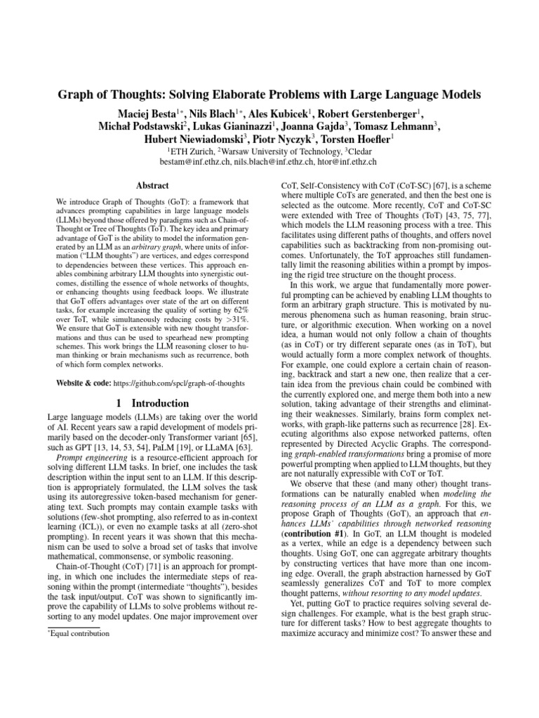 Graph of Thoughts | PDF