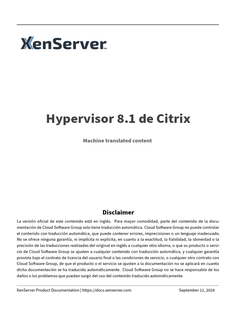 Hypervisor 8.1 de Citrix | PDF