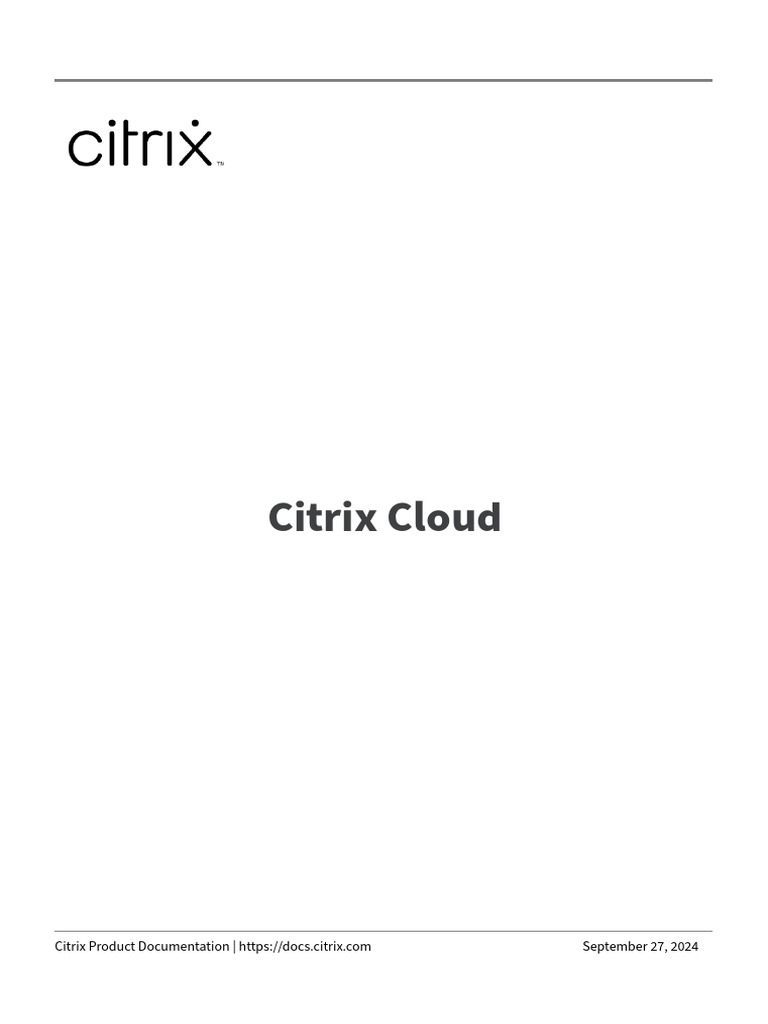 Citrix Cloud | PDF