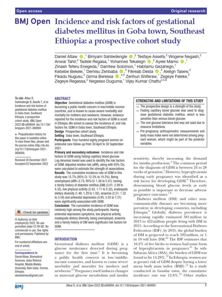 Publication 35-Incidence and Risk Factors of GDM | PDF