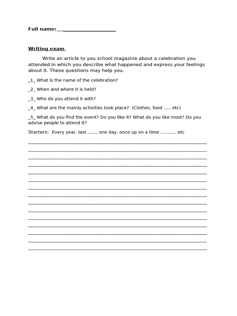 1bac Writing Exam | PDF