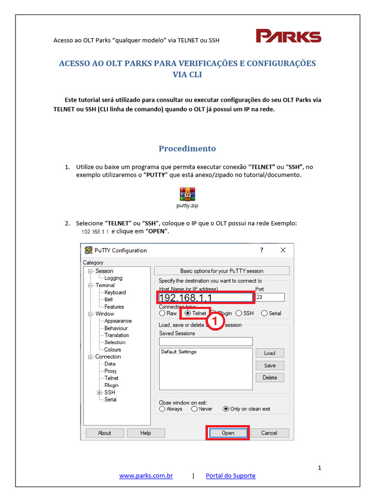 Procedimento 2 - Acesso OLT Via TELNET Ou SSH | PDF