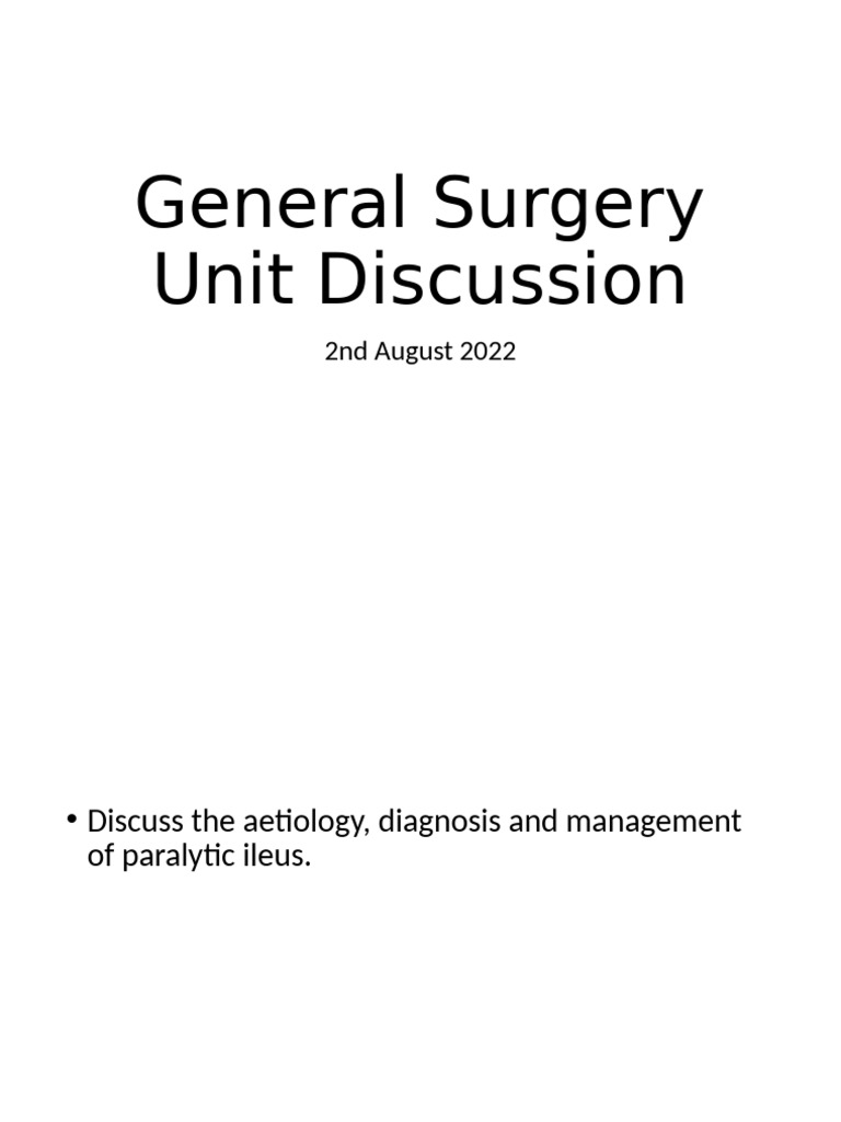 Paralytic Ileus | PDF