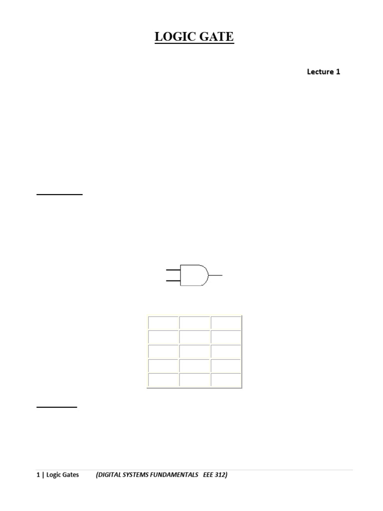 Logic Gate | PDF | Logic Gate | Digital Electronics