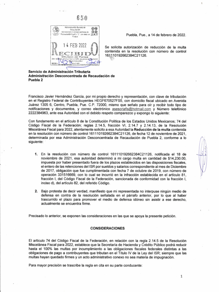 MACHOTE CONDONACION DE MULTA SAT | PDF