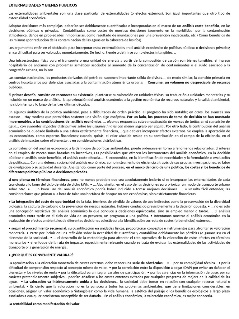 Externalidades y Bienes Publicos | PDF