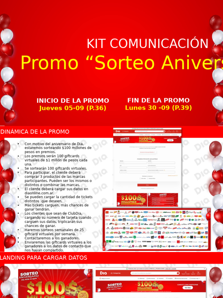 Kit Medios Comunicacion PROMO SORTEO ANIVERSARIO | PDF