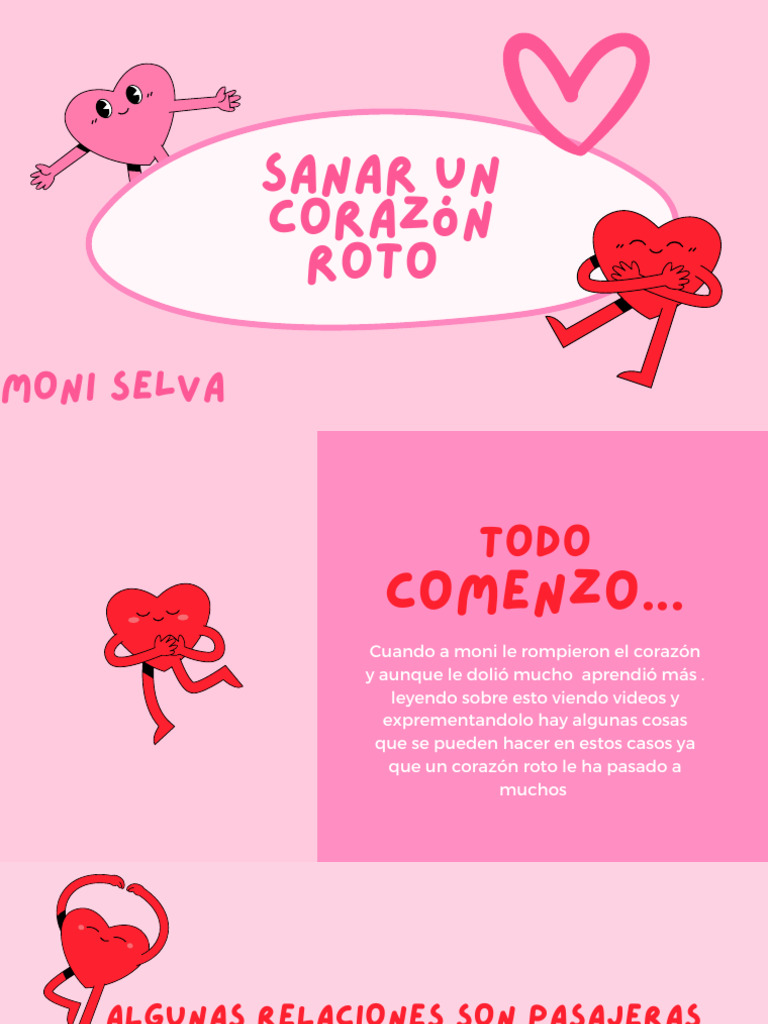 Presentación de Una Historia de Amor para Tu Pareja Con Corazones Alegres Dulce y Tierna Rosa y ...