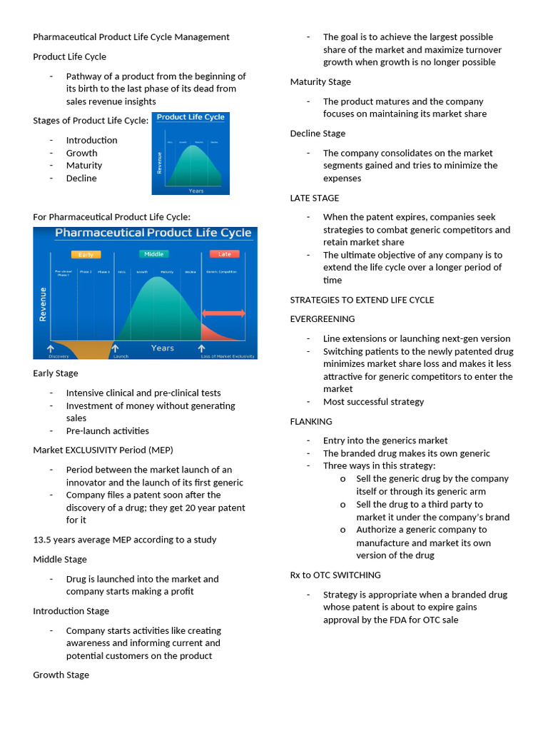 Pharmaceutical Product Life Cycle Overview | PDF | Generic Drug ...
