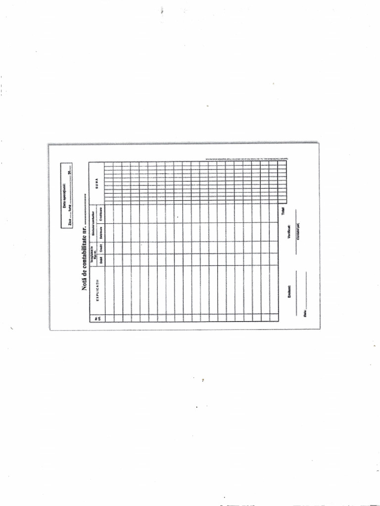 Nota de Contabilitate | PDF