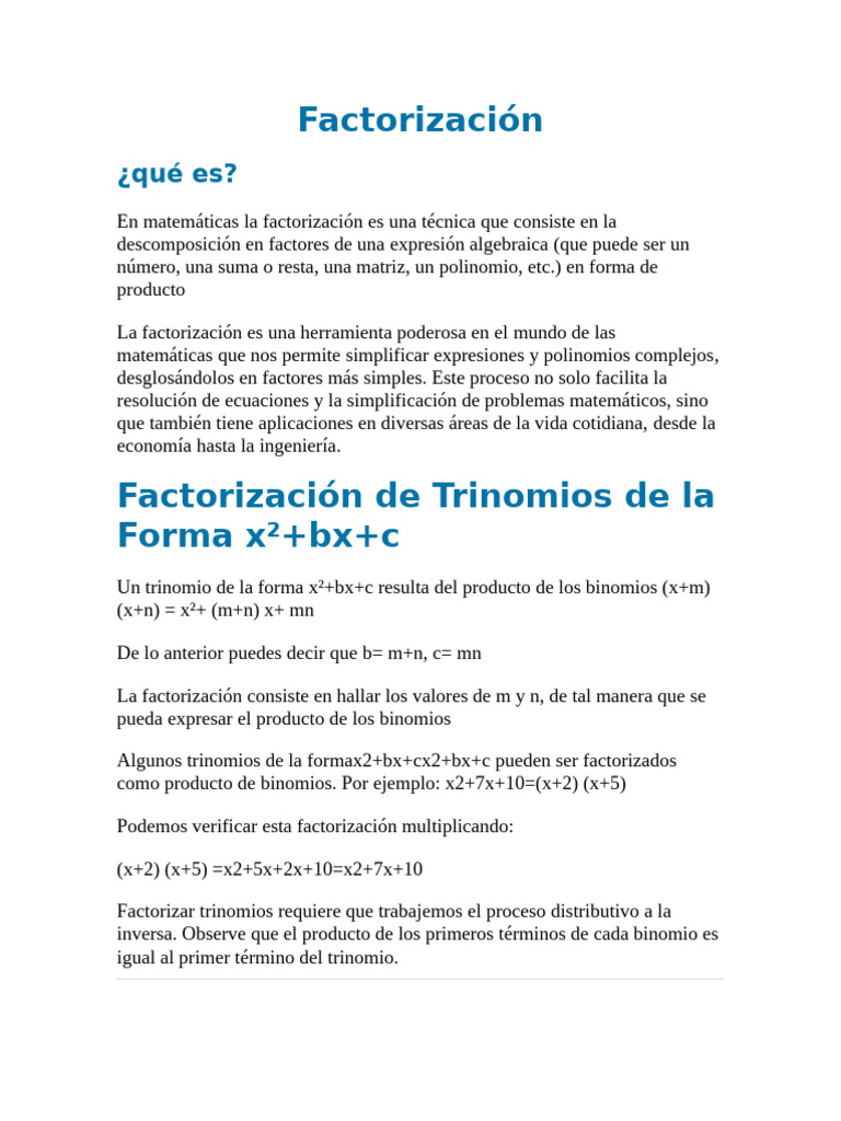 Factorización | PDF