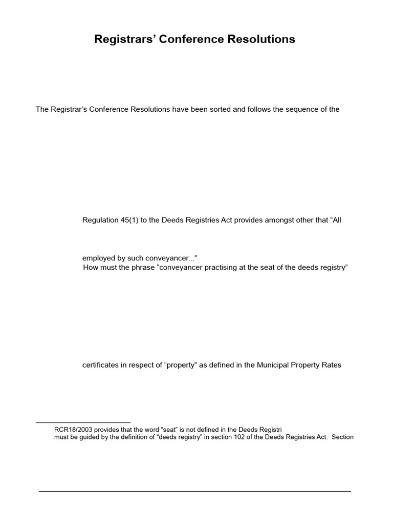 Registrars Conference Resolutions | PDF | Power Of Attorney | Marriage