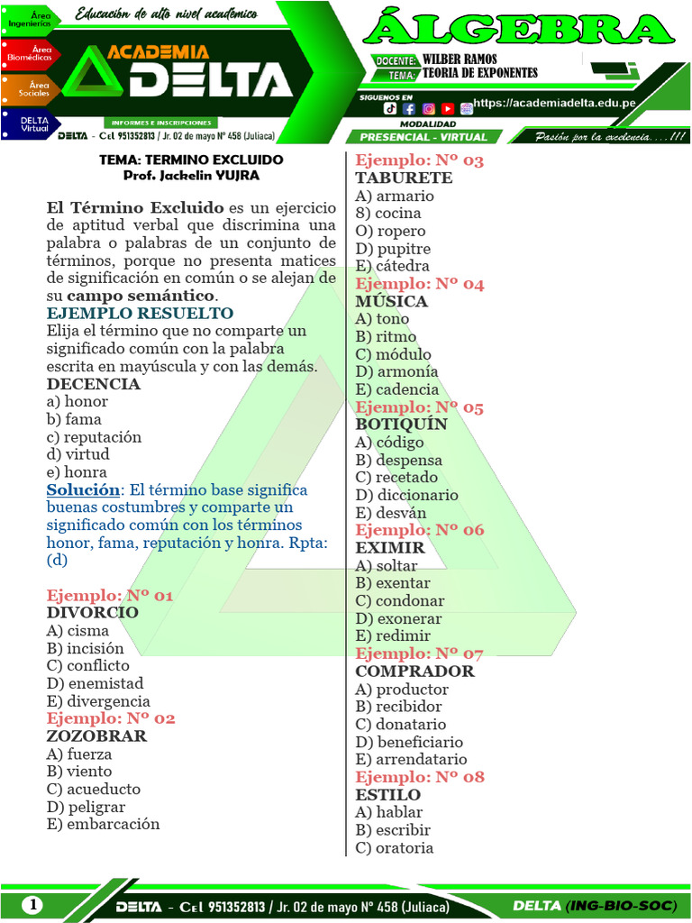 Ejemplo: #03: El Término Excluido Taburete | PDF