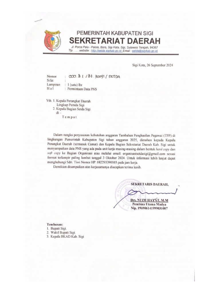 Permintaan Data PNS | PDF