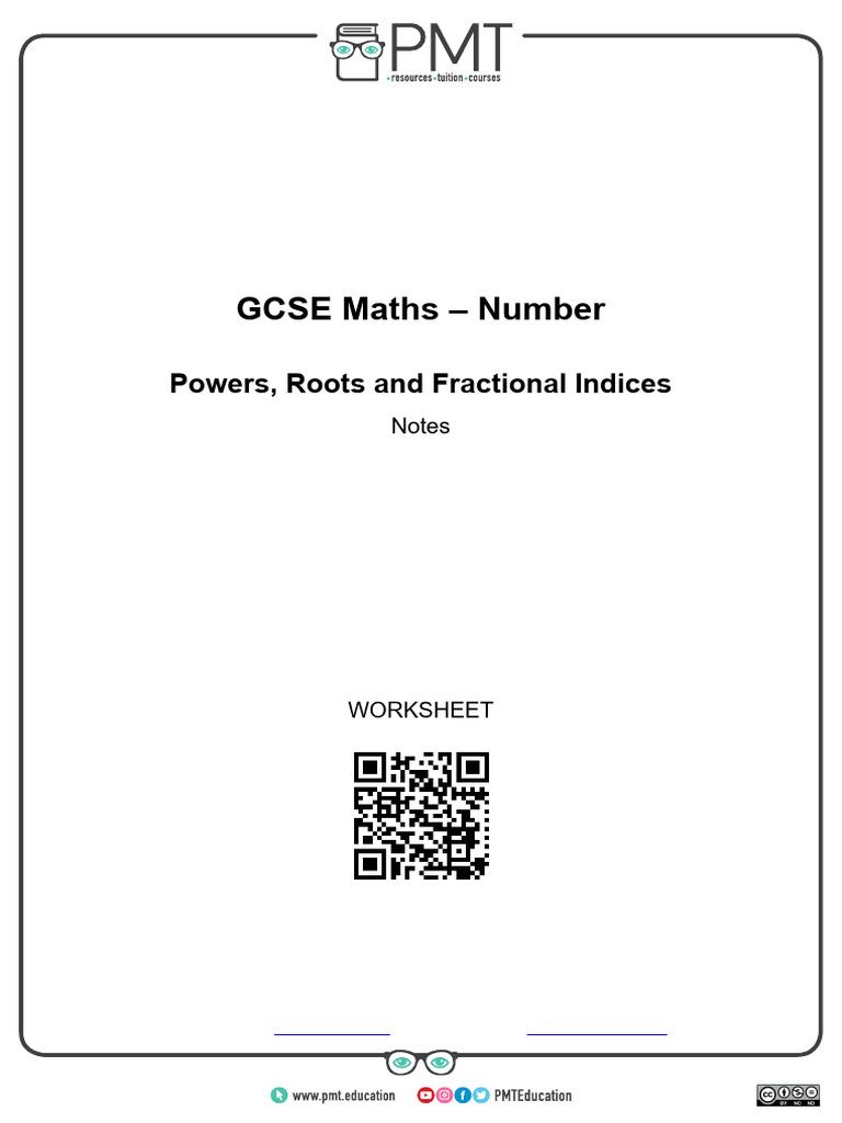 D. Powers, Roots and Fractional Indices | PDF