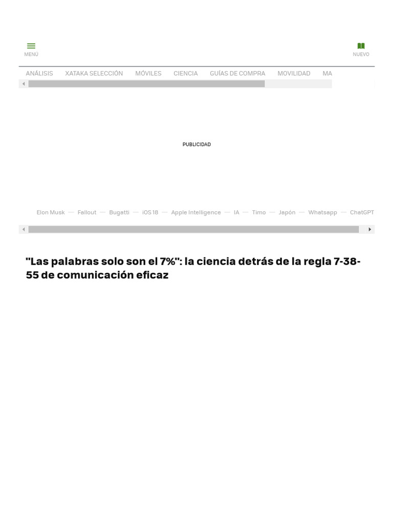 Las Palabras Solo Son El 7% - La Ciencia Detrás de La Regla 7-38-55 de Comunicación Eficaz | PDF