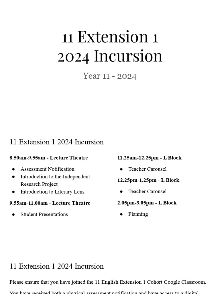 11 Extension 1 2024 Incursion | PDF