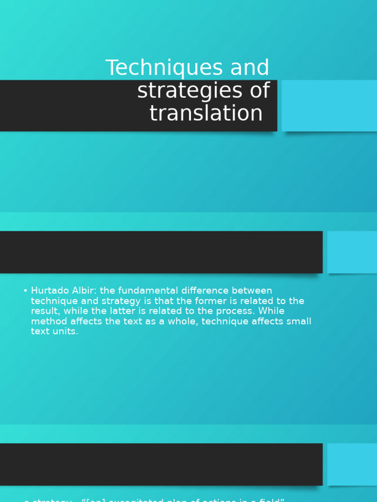 Strategies of Translation | PDF