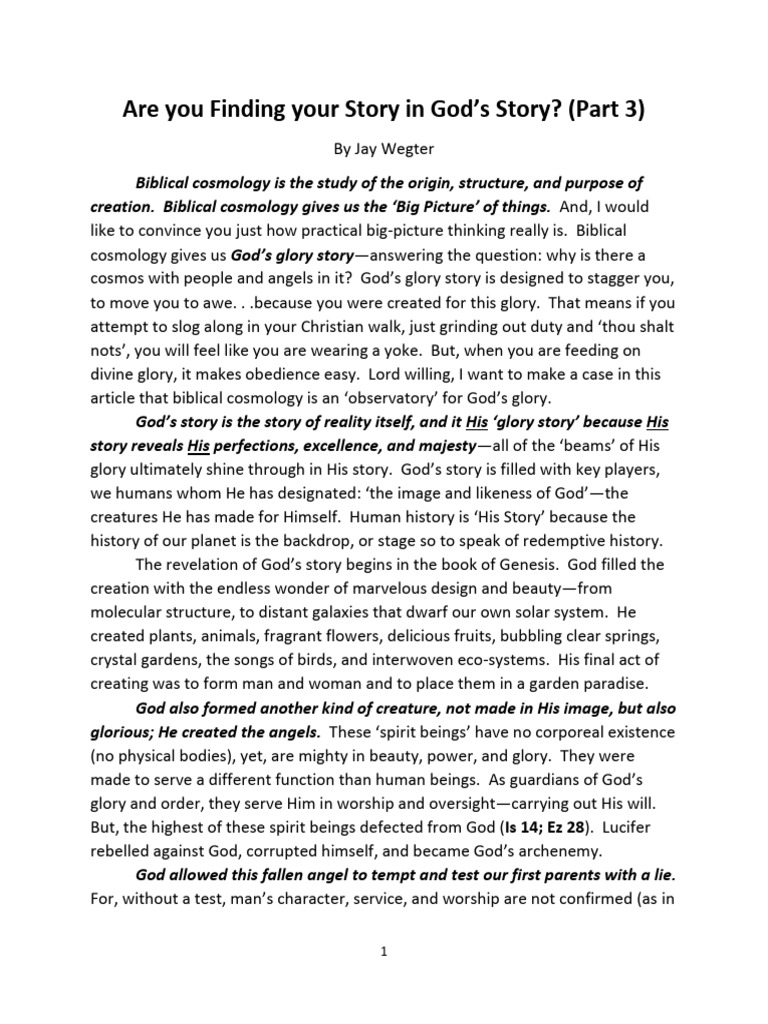 Finding Your Story in Gods Story Part 3 | PDF