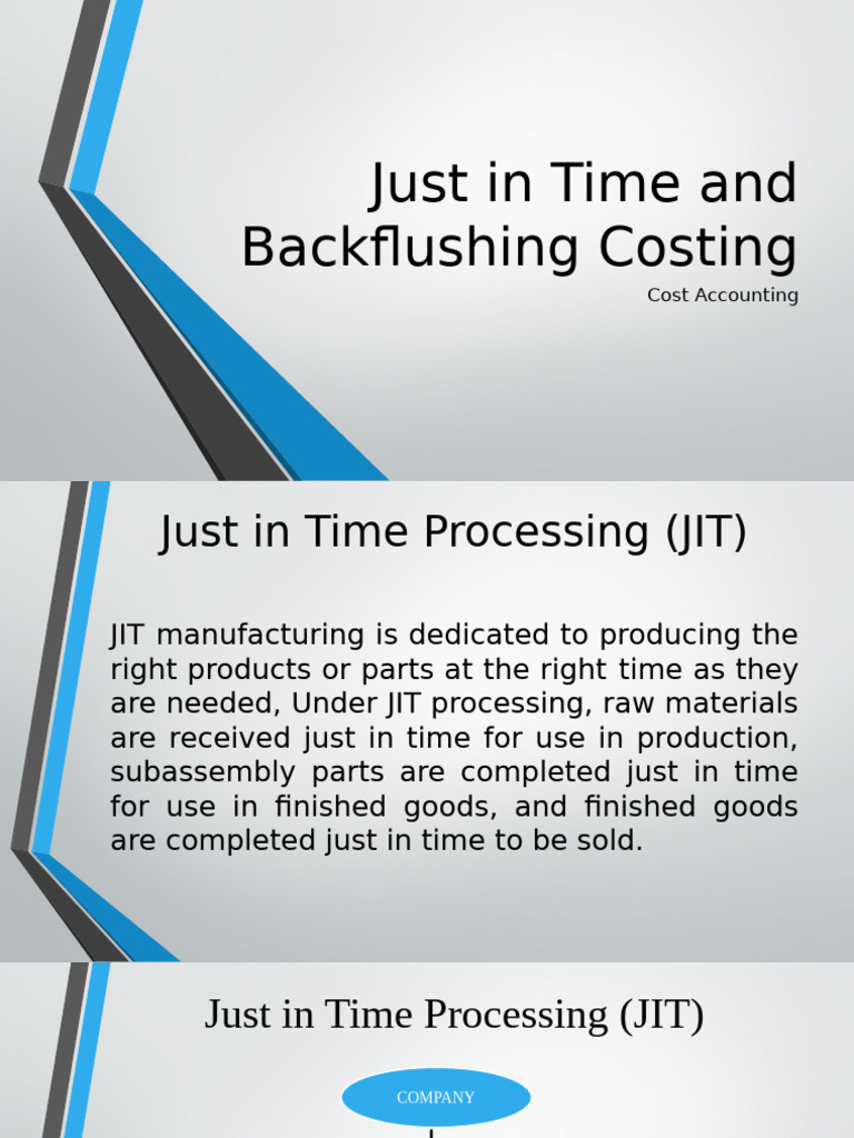 JIT Backflush Acctg | PDF