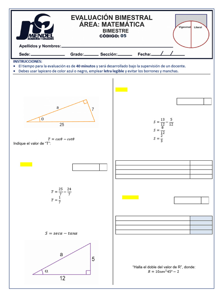 1º Sec - Soluc - Ex Iiib - Matemática 5 | PDF