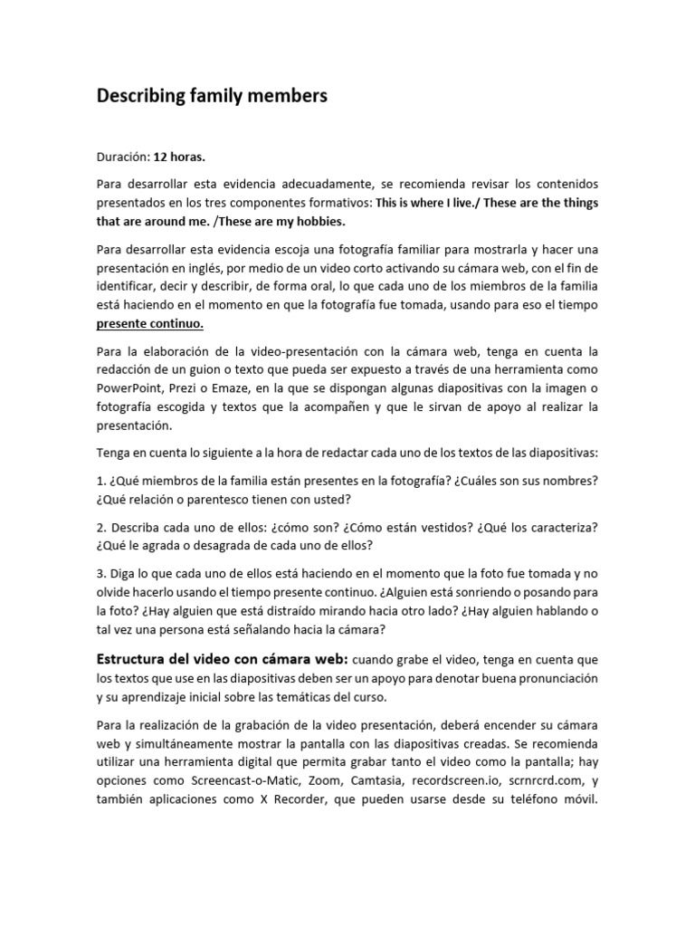 Describing Family Members-1 | PDF