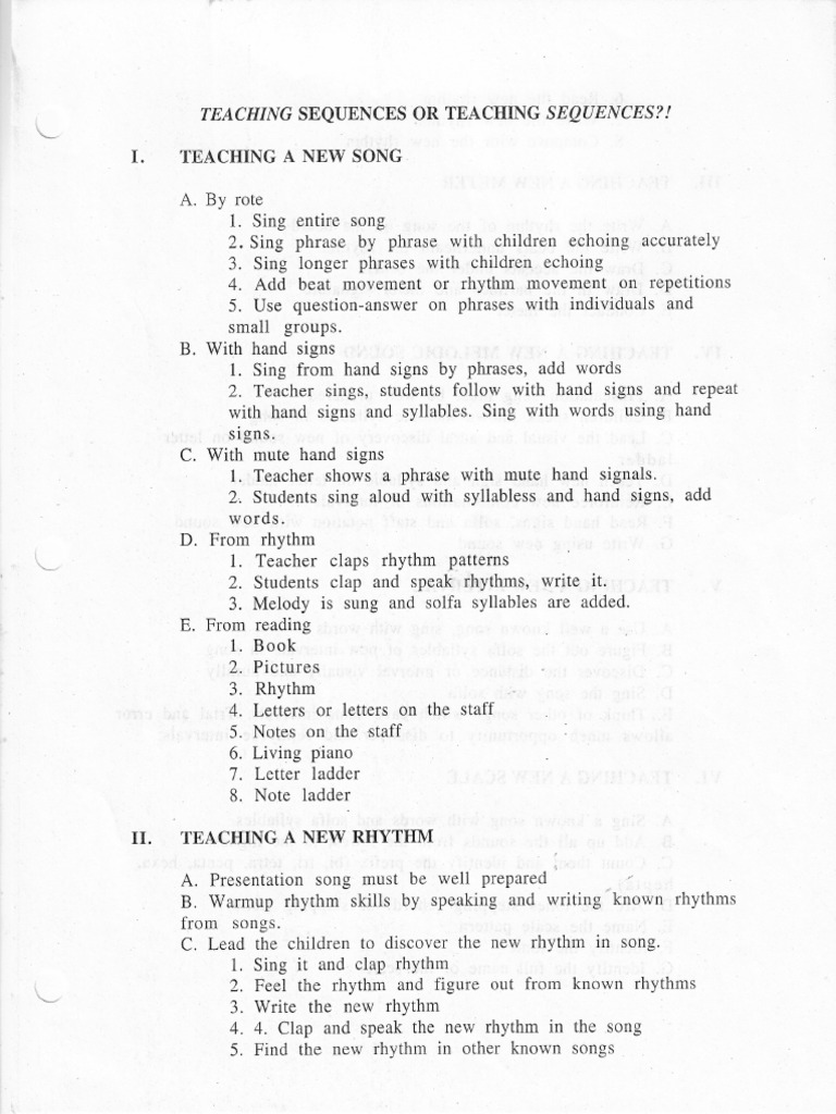 Kodaly TEACHING SEQUENCES-1 | PDF