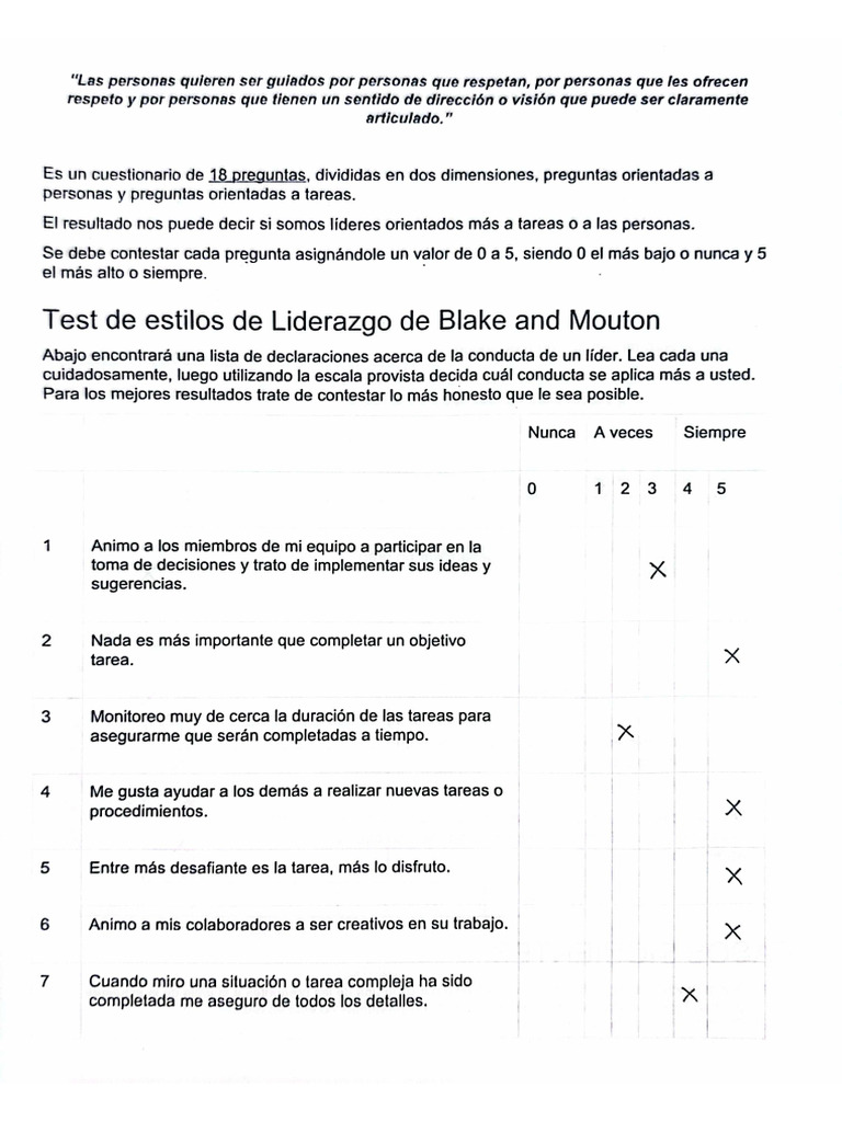955-Test - Liderazgo - Blake - and - Mouton | PDF