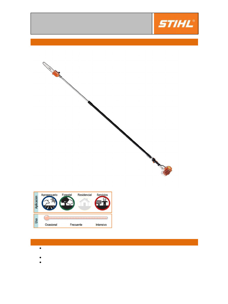 Ficha Técnica Podadora de Altura STIHL HT 75 | PDF