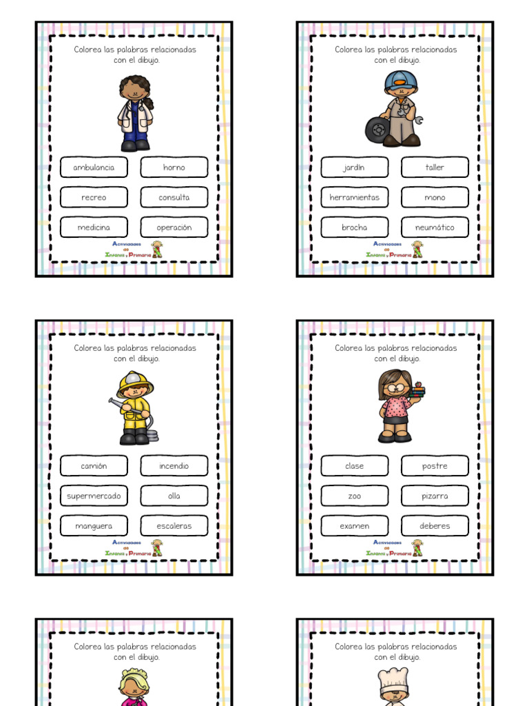 Juego de Profesiones Pistas | PDF