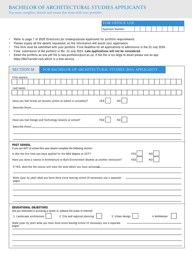 2025 Ug Admission Form Bas | PDF