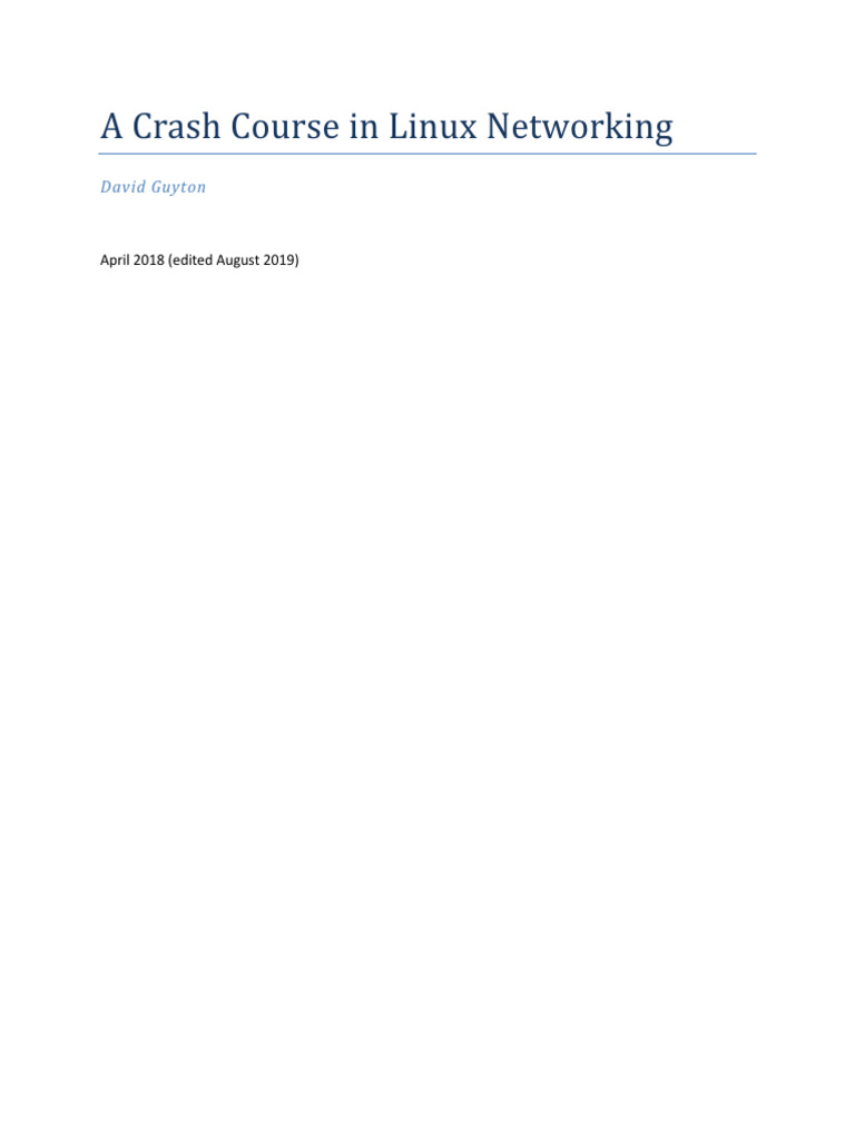 A Crash Course in Linux Networking | PDF