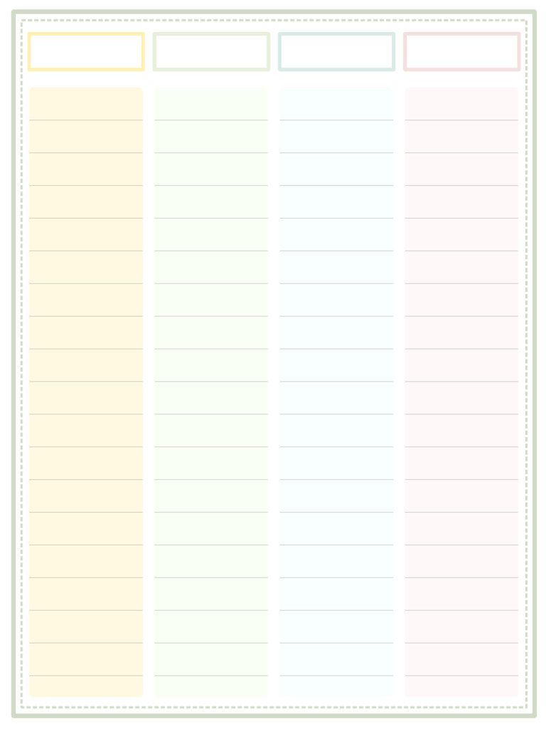 4 Color Notes Green Frame | PDF