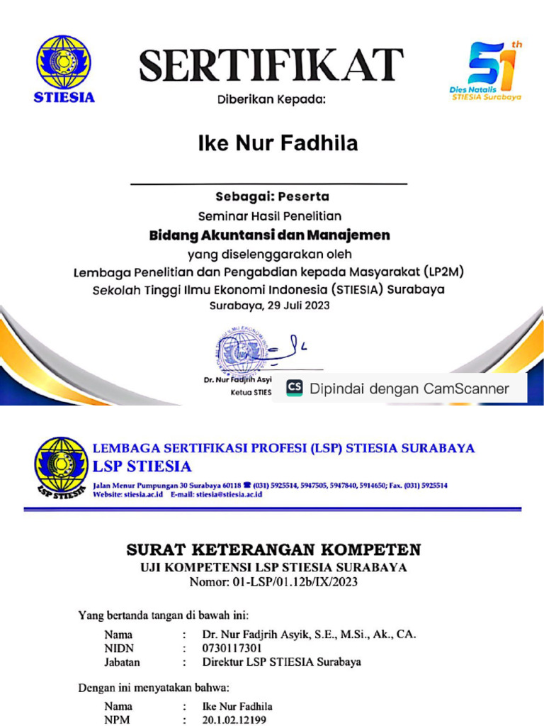 Syarat Ujian-Sertifikat Seminar Penelitian Ekuitas, LSP, TOEFL (Upload Bukti Pembayaran ...