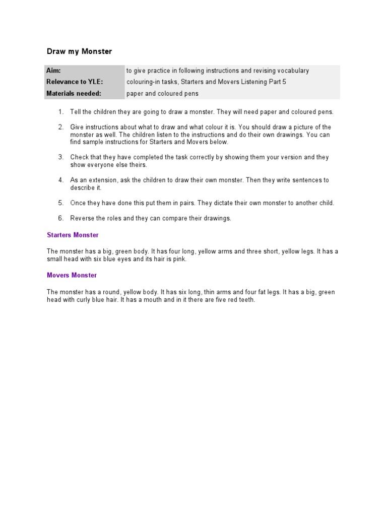 Draw My Monster | PDF