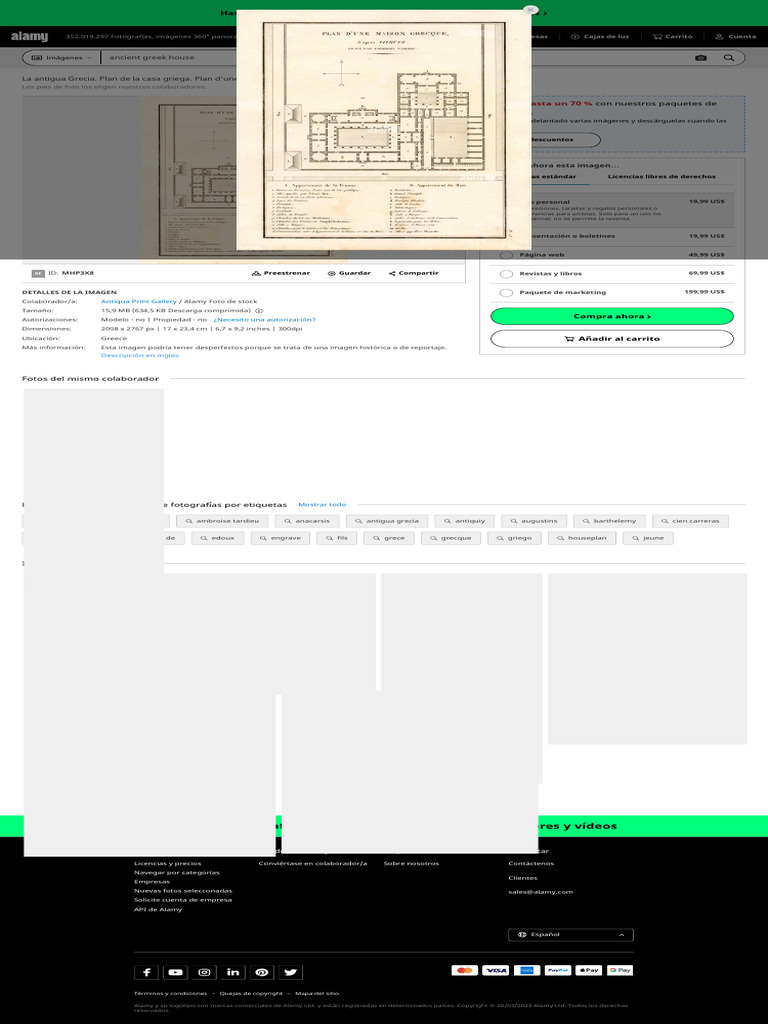 La Antigua Grecia. Plan de La Casa Griega. Plan D'une Maison Grecque ...