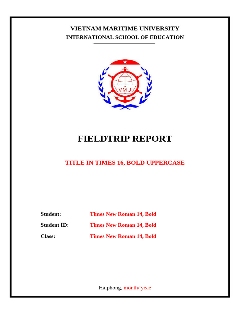 Format For Fieldtrip Report | PDF