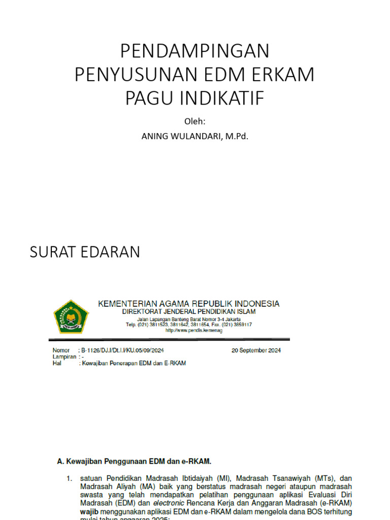 Pendampingan Edm Erkam Indikatif | PDF
