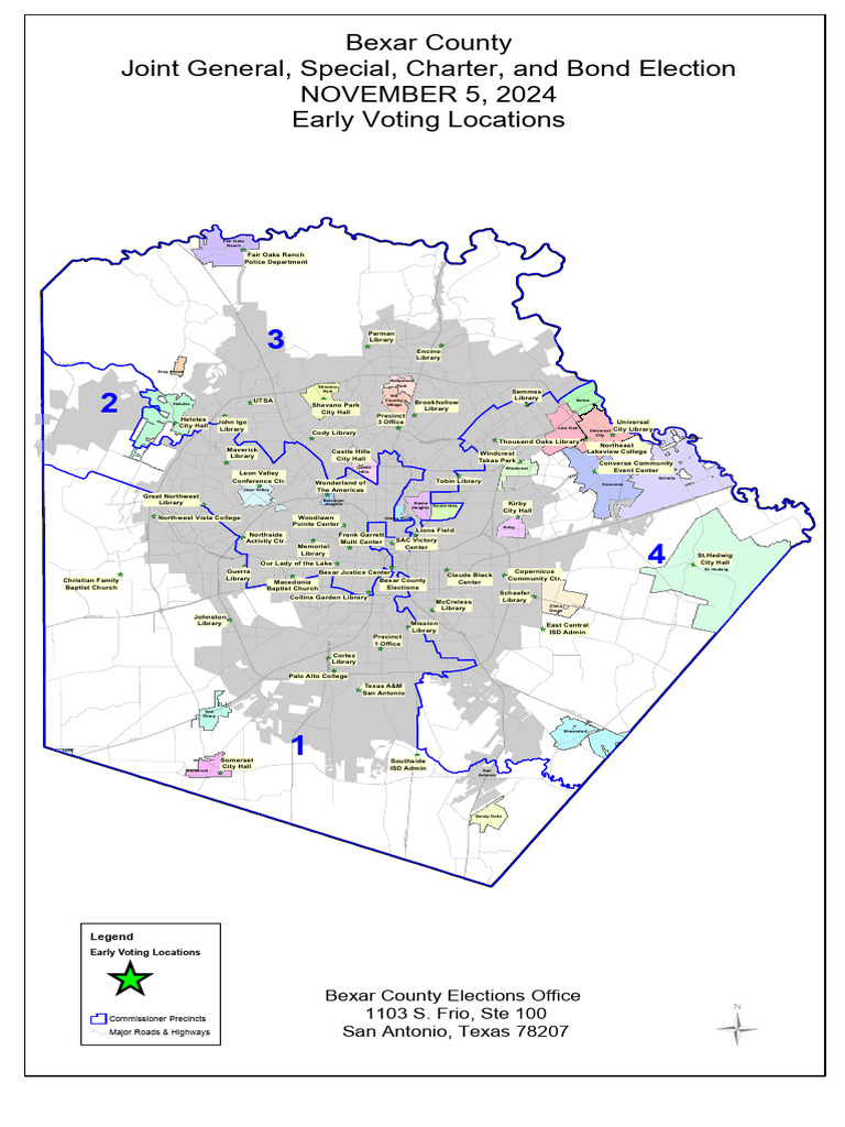 Bexar County Early Voting Locations Map | PDF | San Antonio