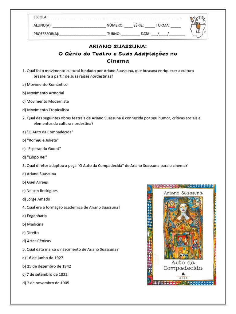 ATIVIDADE 2º Bim - ARIANO SUASSUNA | PDF